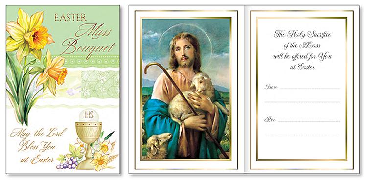 Deluxe Easter Mass Bouquet Card - Good Shepherd (Pack of 2)