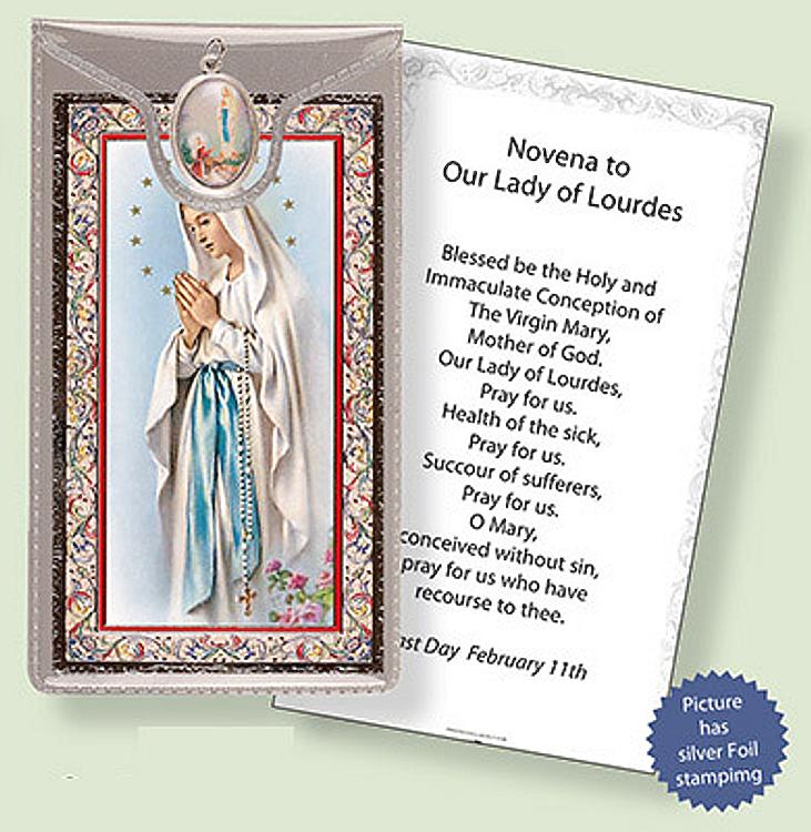 Lourdes Picture Medal with Prayer Card