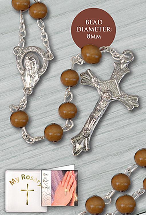 Wood Rosary - Round beads - brown