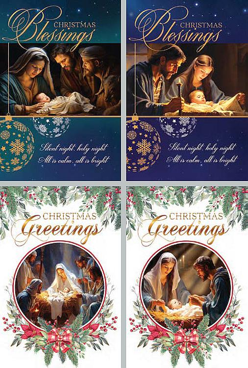 Deluxe Christmas Card Pack - Christmas Blessings (pack of 12)